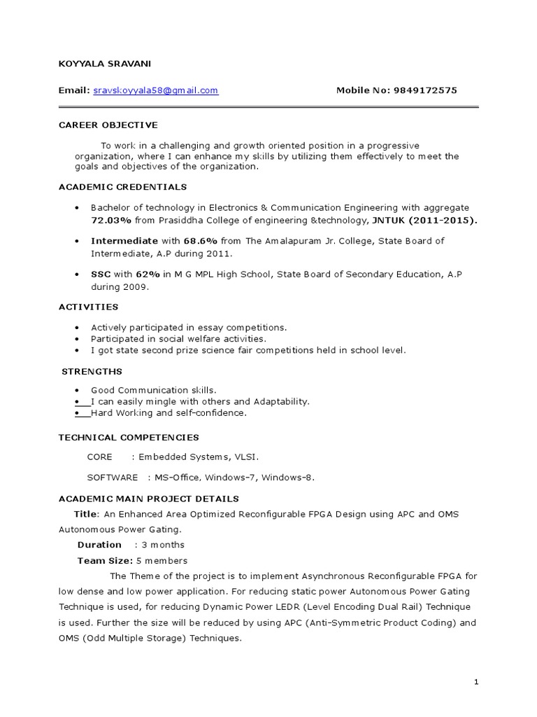 Sravani Resume | PDF