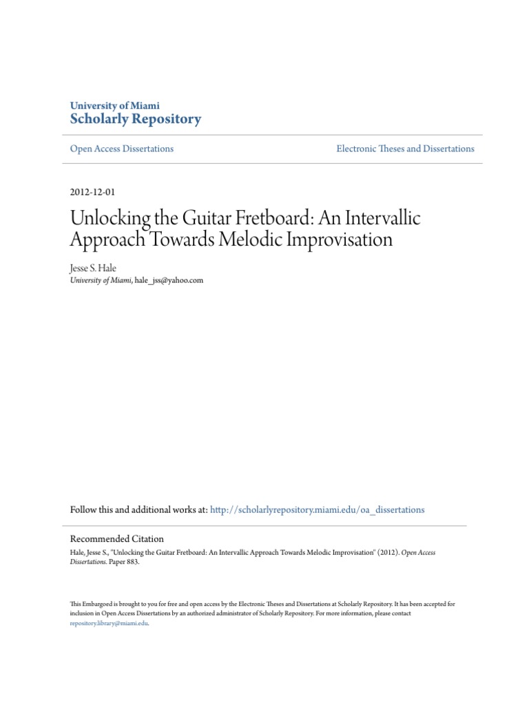 Unlocking The Guitar Fretboard - An Intervallic Approach Towards M ...