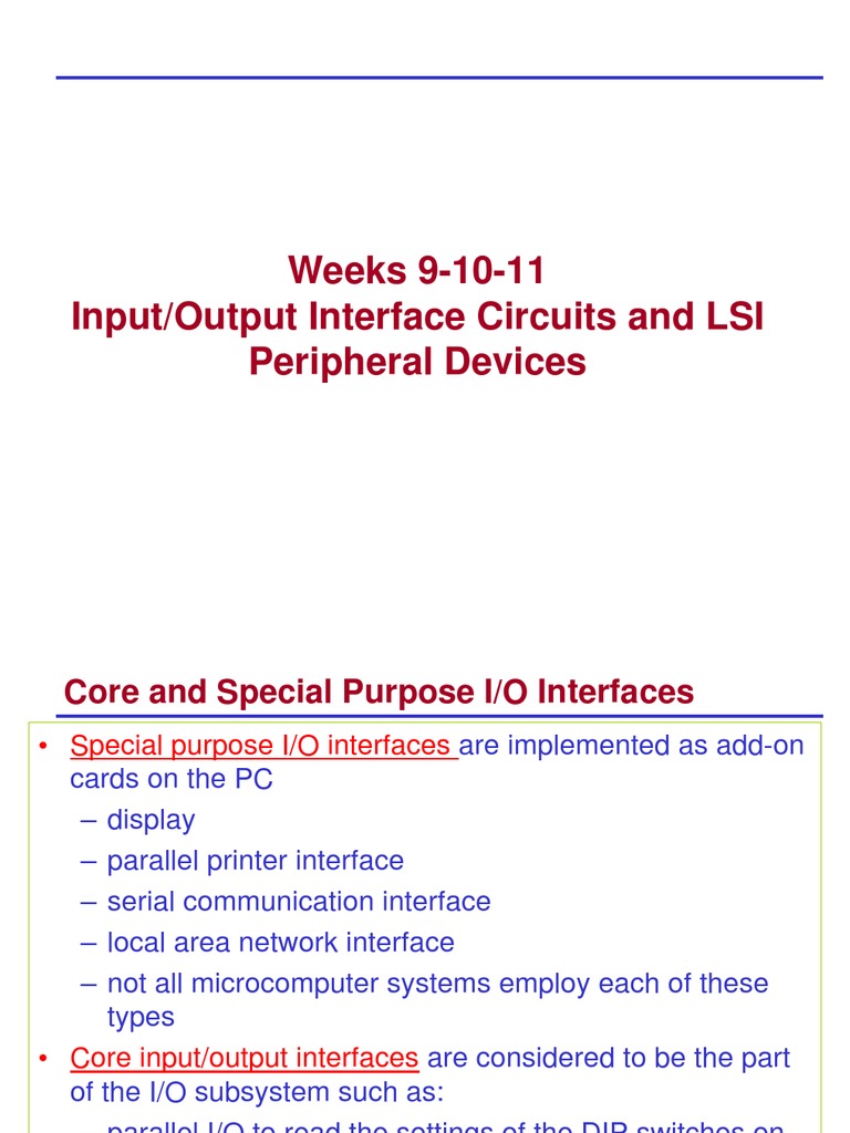 Weeks 9-10-11 Input/Output Interface Circuits and LSI Peripheral Devices | PDF | Analog To ...