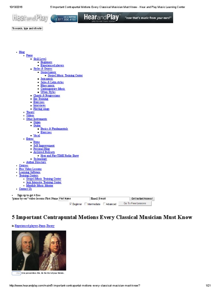5 Important Contrapuntal Motions Every Classical Musician Must Know ...