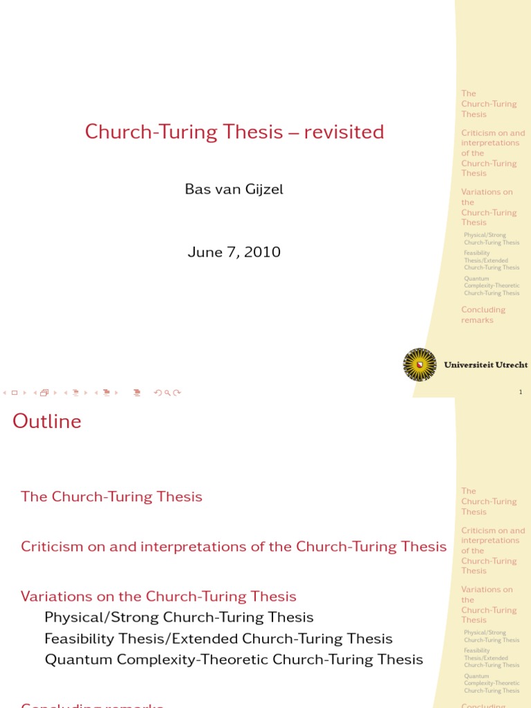 Slides Church-Turing Thesis (MoC) | PDF | Mathematical Logic | Computability Theory