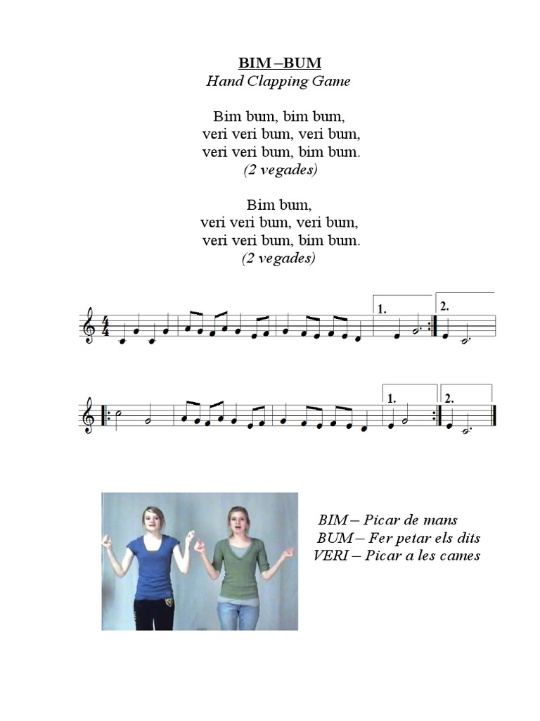 Bim Bum Hand Clapping Game Guide | PDF