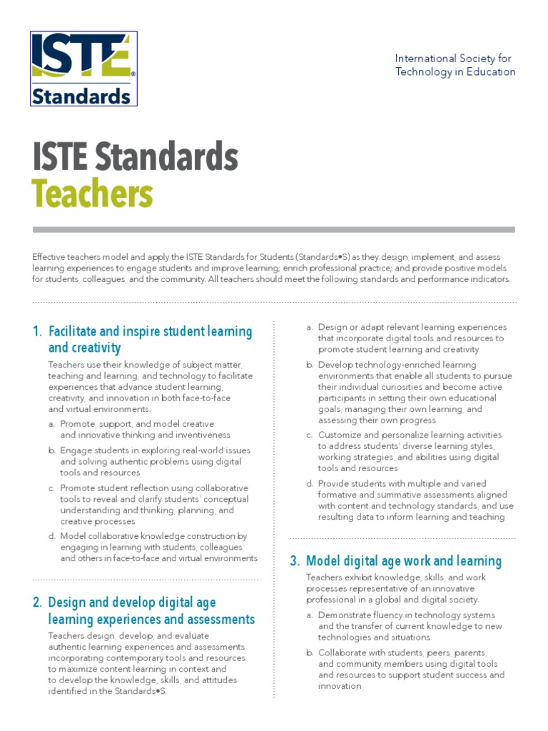Iste Standards-T-2016 PDF | PDF | Creativity | Collaboration