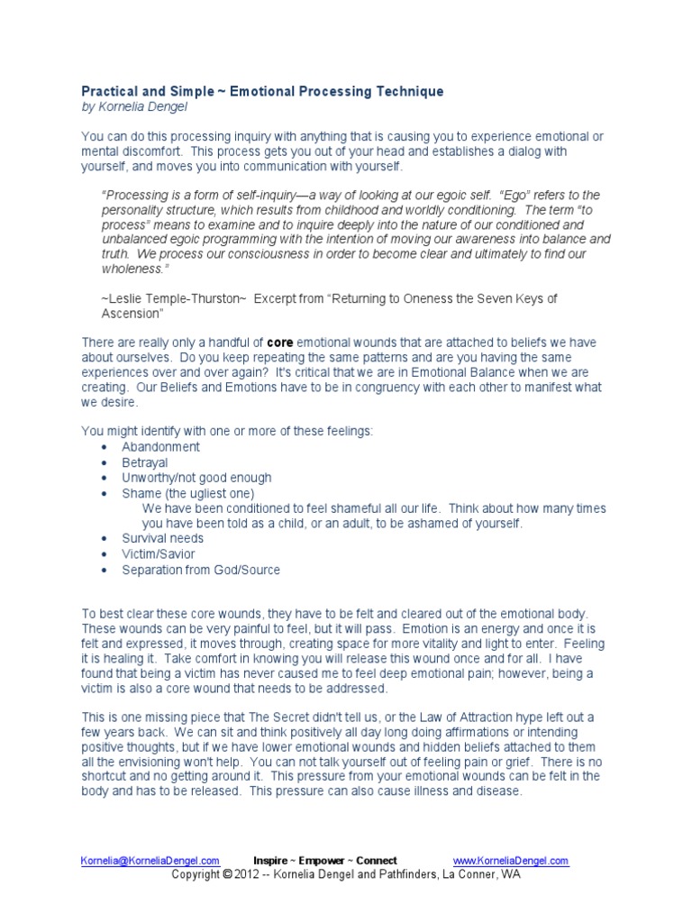 Emotional Processing Technique-3 | PDF | Anger | Emotions