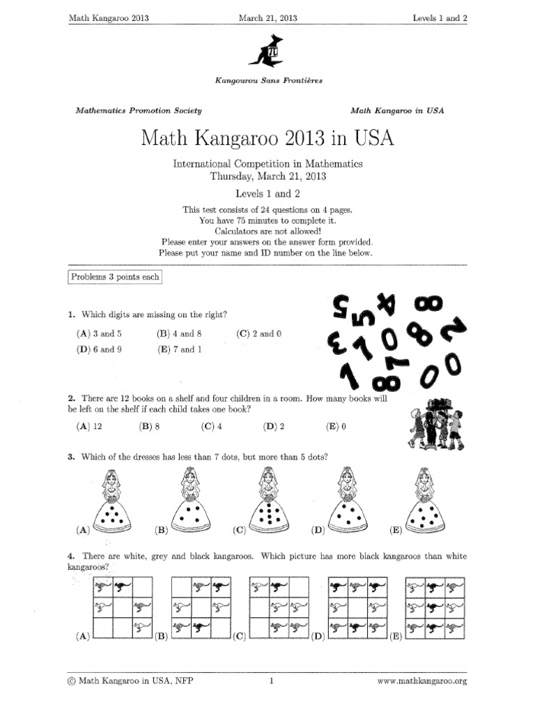 2013 Math KAngaroo PDF | PDF