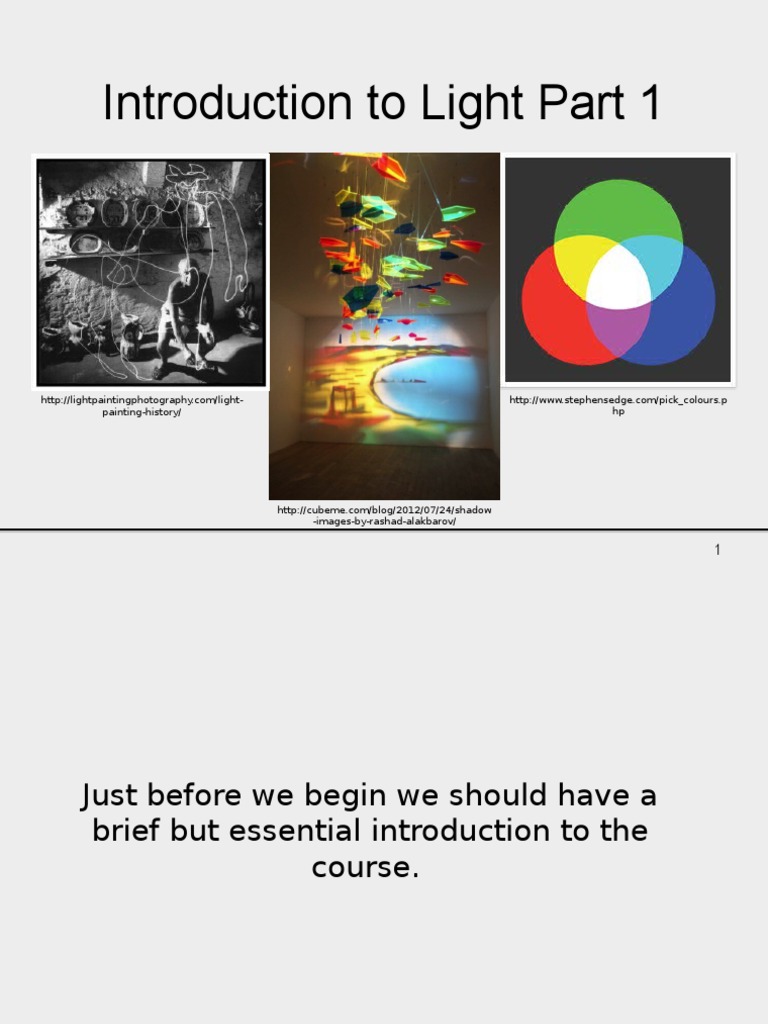 Introduction To Light Part 1: Painting-History/ HP | PDF | Educational ...