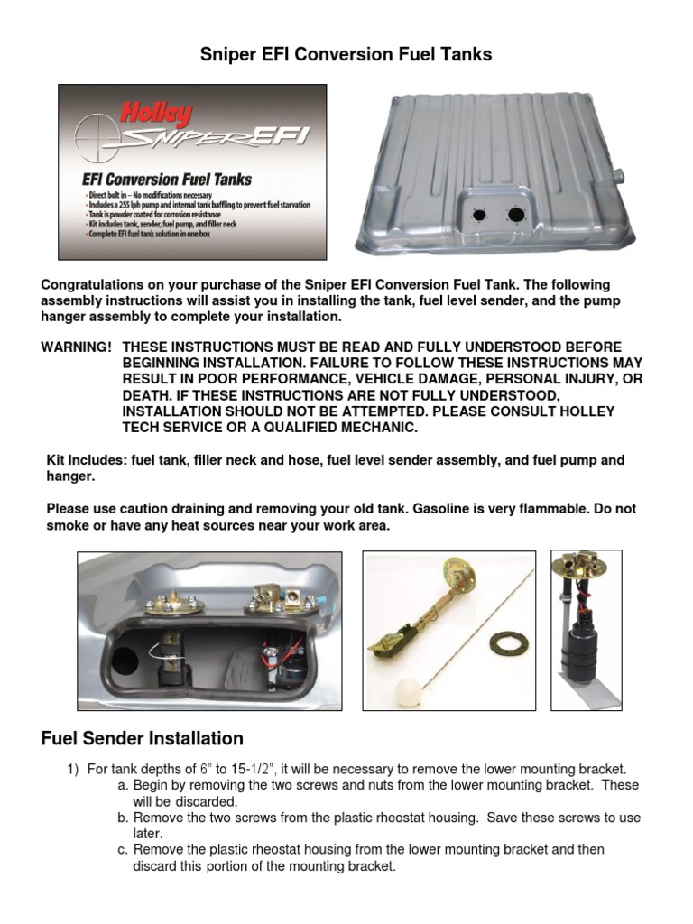 Sniper EFI Conversion Fuel Tanks | PDF | Mechanical Engineering ...
