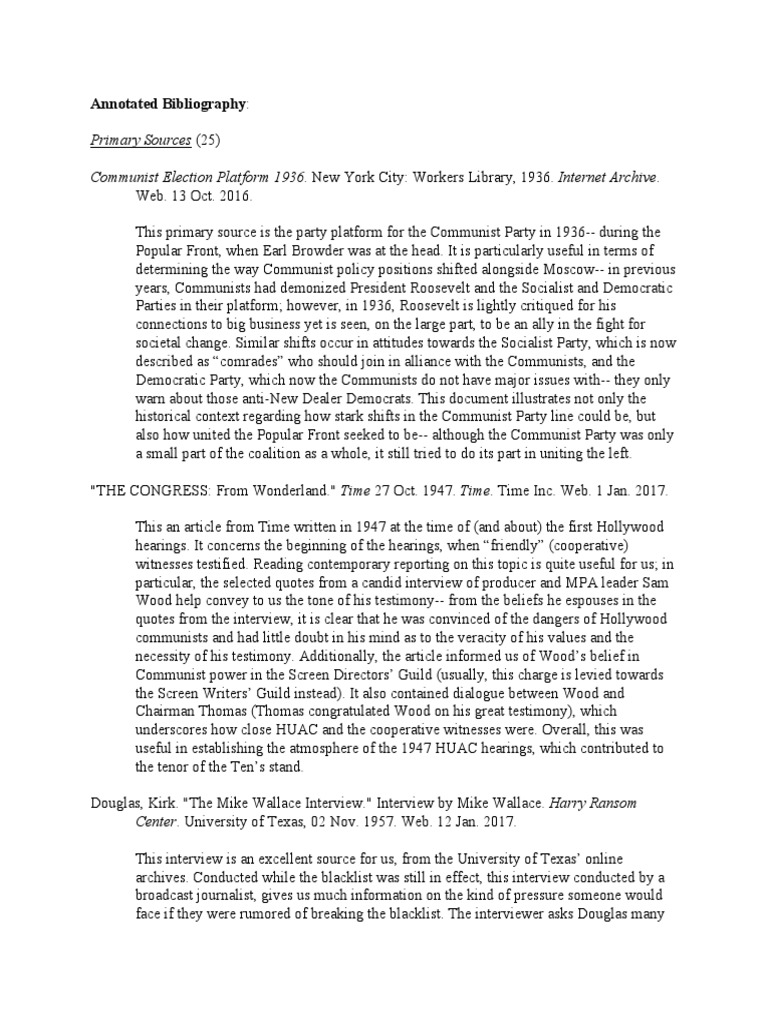 Primary Sources Communist Election Platform 1936: Annotated ...
