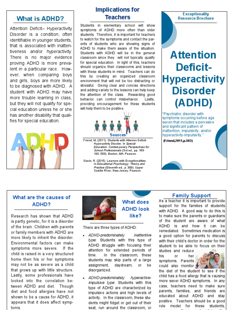 adhd brochure | Attention Deficit Hyperactivity Disorder | Psychiatry ...