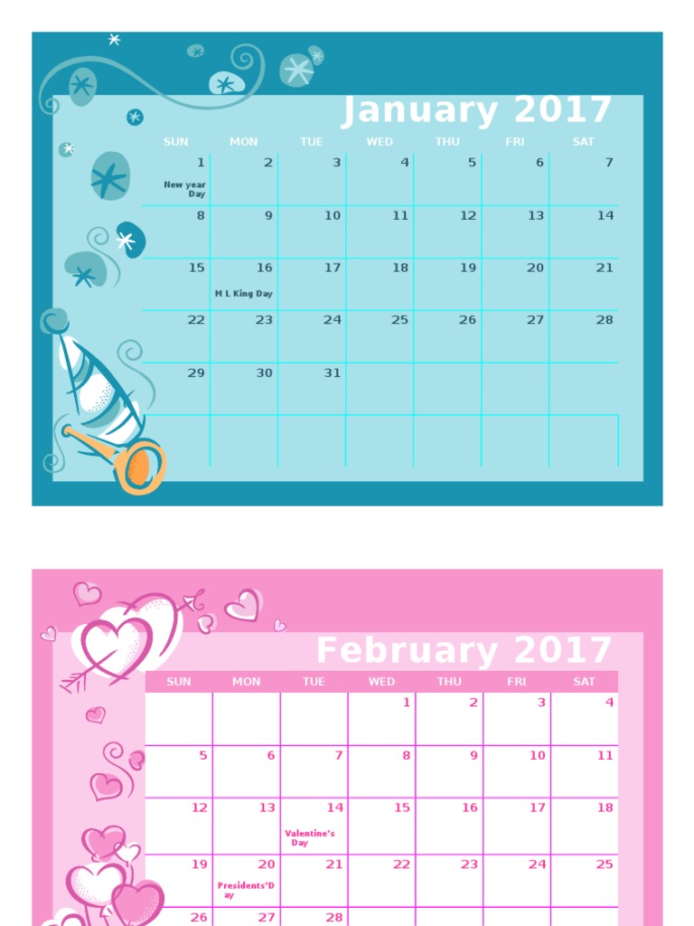 2017 Monthly Holiday Calendar | PDF