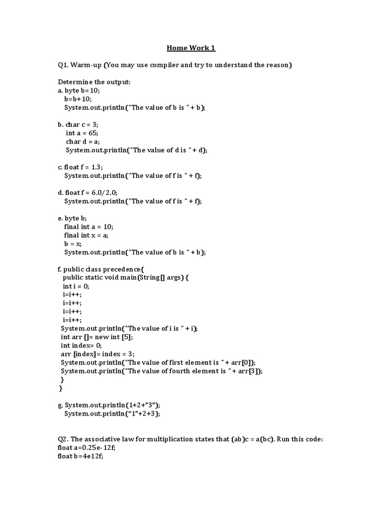 Home Work 1 | PDF | Interest | Integer (Computer Science)