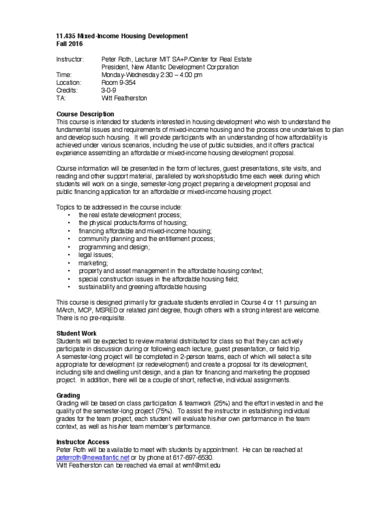 Mixed-Income Housing Development | PDF | Affordable Housing | Lecture