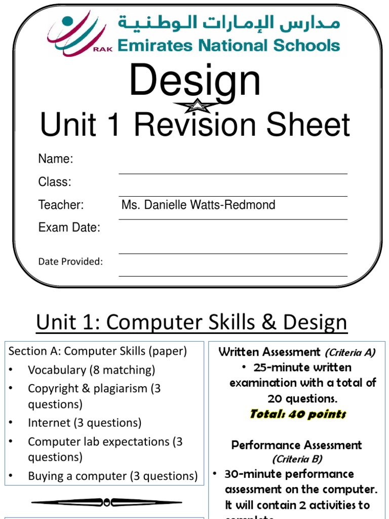 Unit 1 Design Exam | PDF | Computer File | Personal Computers