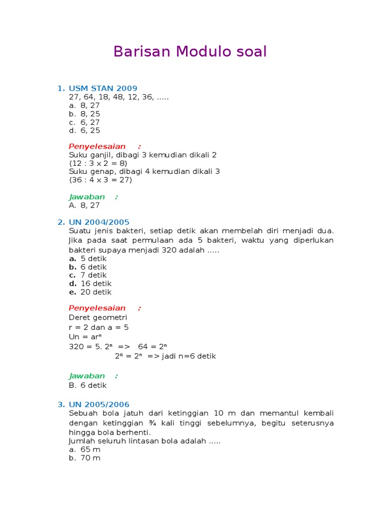 Barisan Modulo Soal | PDF