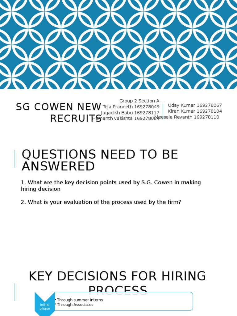 1.SG Cowen New Recruits | PDF