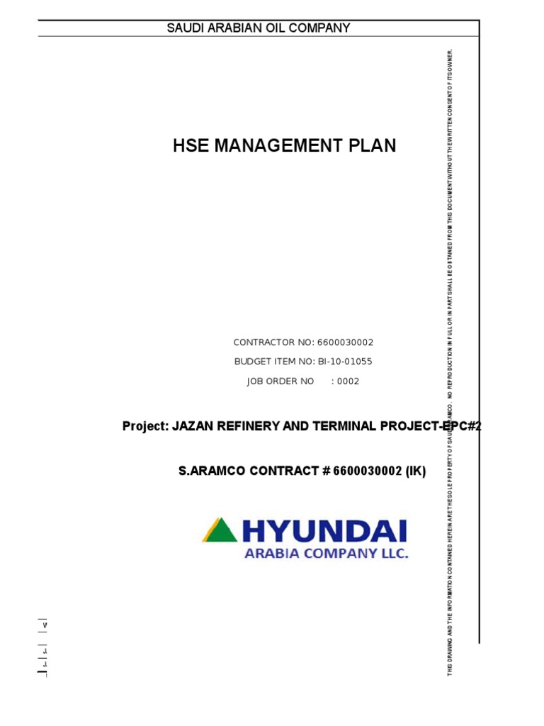Hse Management Plan 1 | PDF | Construction Management | Safety