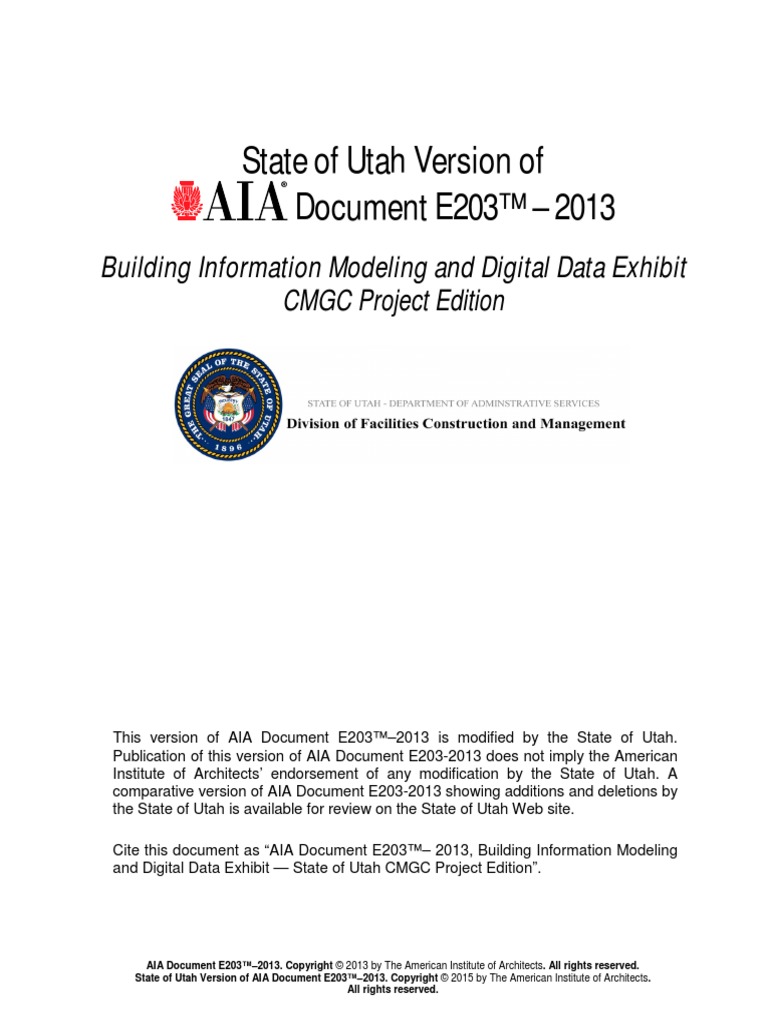 E203 2013CMGC - Utah PDF | PDF | Building Information Modeling | Architect