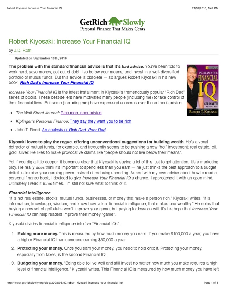 Kiyosaki's Guide to Financial IQ | PDF | Rich Dad | Leverage (Finance)