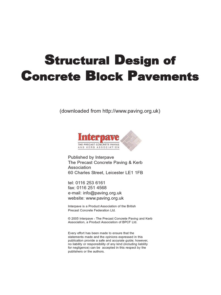Structural Design of Concrete Block Pavements | PDF | Road Surface ...