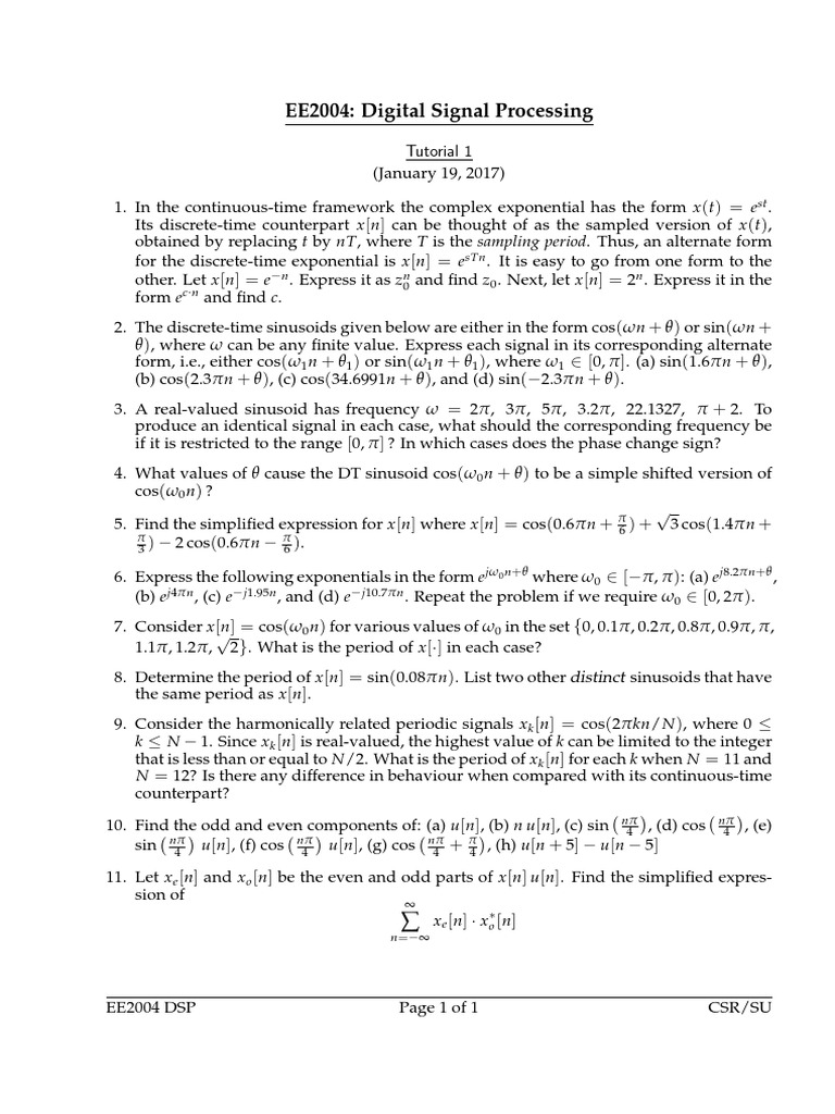 Discrete Signal Processing | PDF