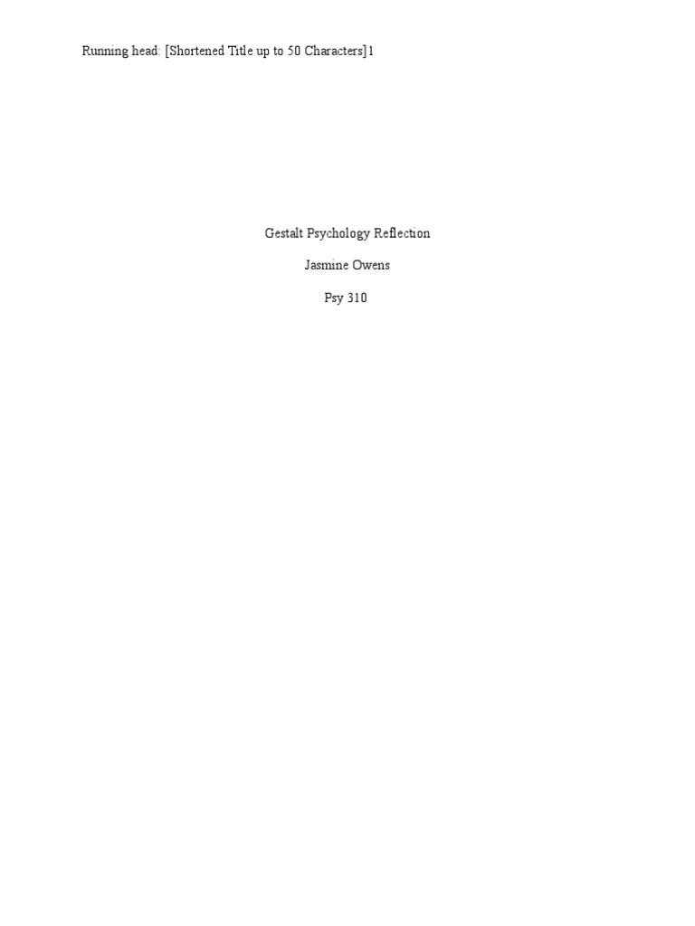 Running Head: (Shortened Title Up To 50 Characters) 1 | PDF ...