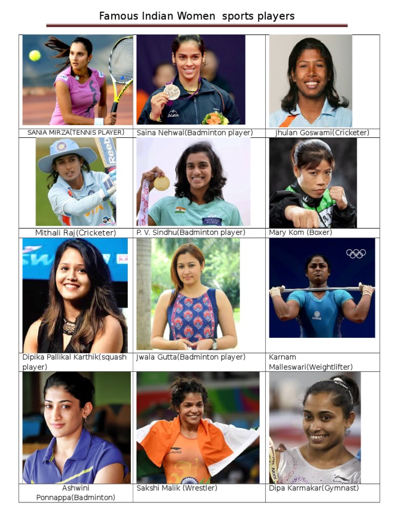 Top Indian Female Sports Players | PDF