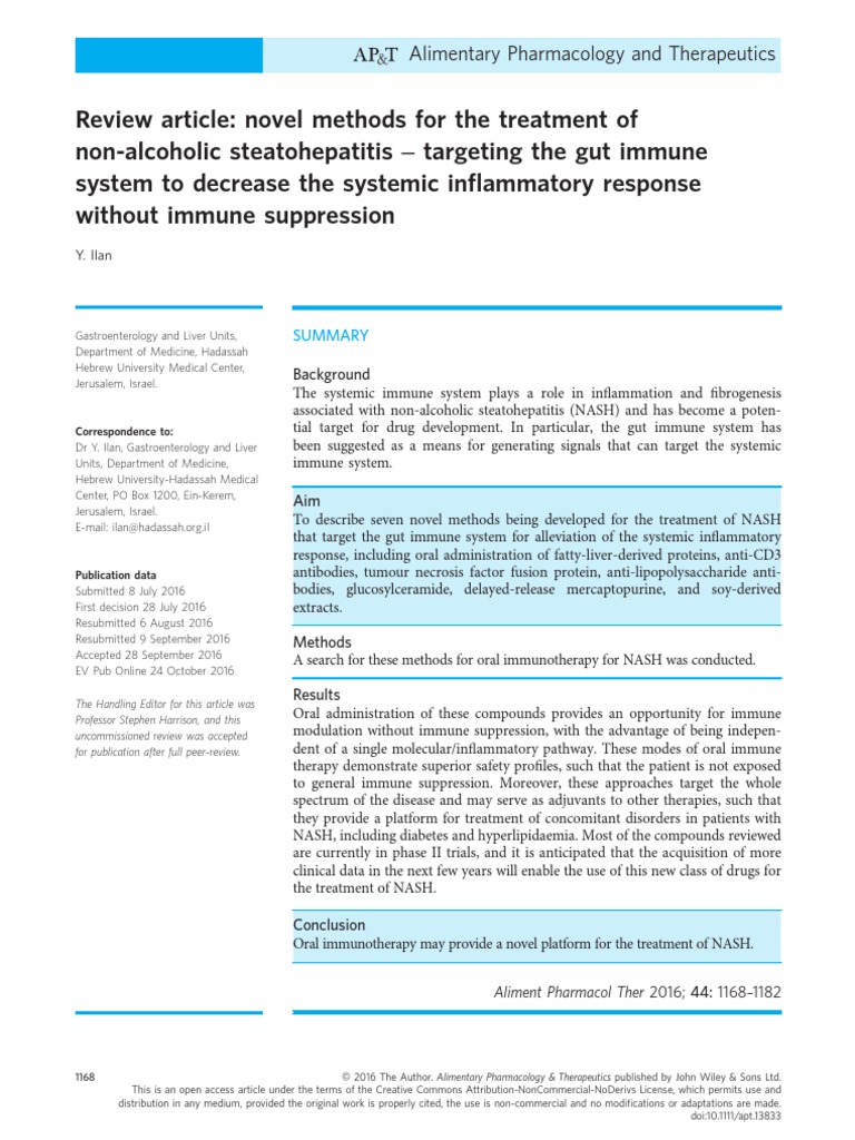 Prof. Yaron Ilan - Alimentary Pharmacology & Therapeutics | PDF ...
