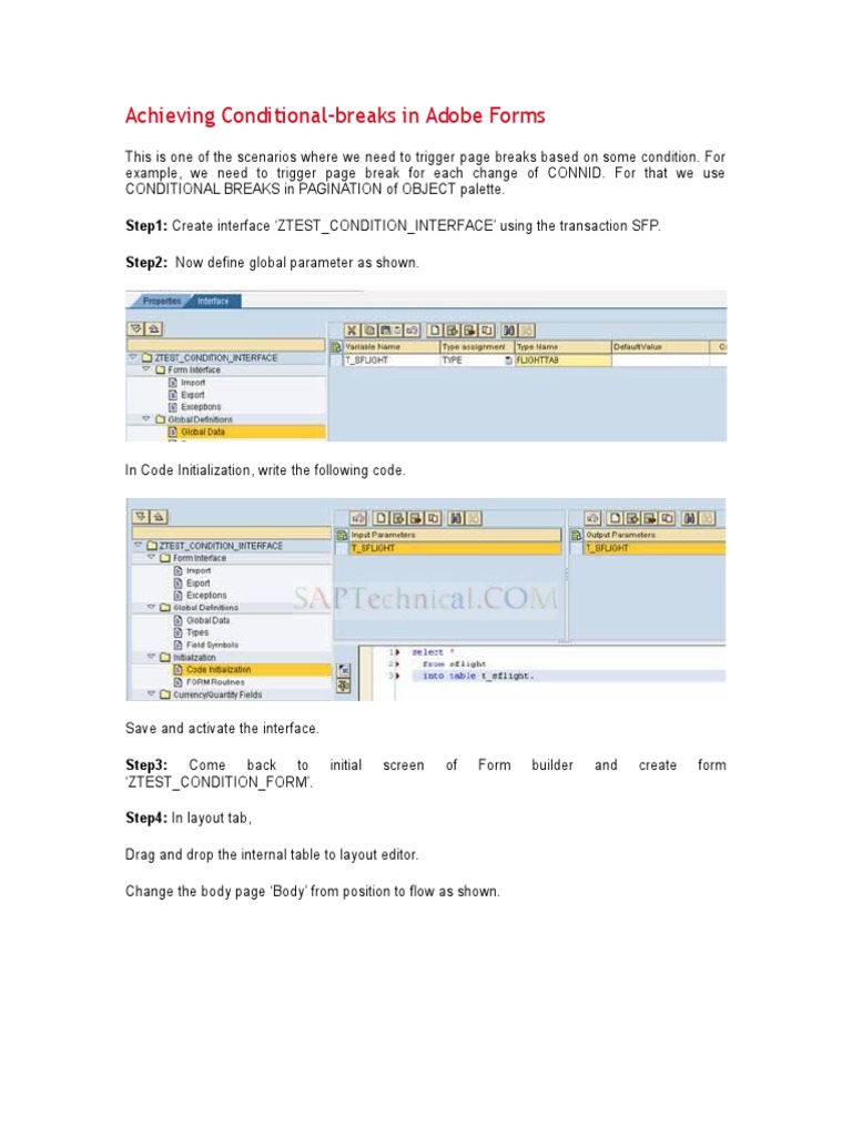 Achieving Conditional Page Breaks in Adobe Forms | PDF
