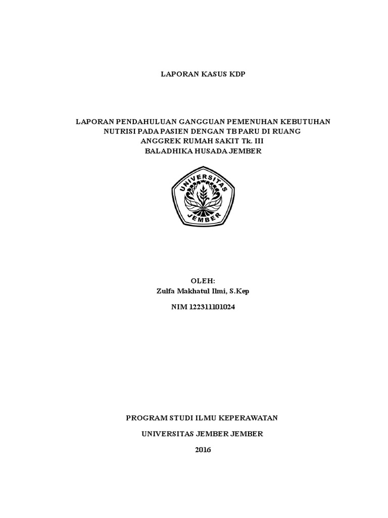 Nutrisi Pada Pasien Tb Paru Pdf