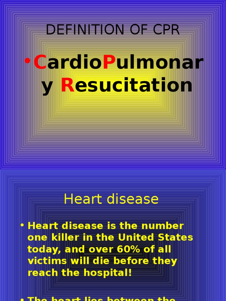 Definition of CPR: Ardio Ulmonar y Esucitation | PDF | Cardiopulmonary ...