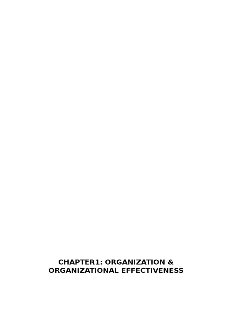 Chapter1: Organization & Organizational Effectiveness | PDF