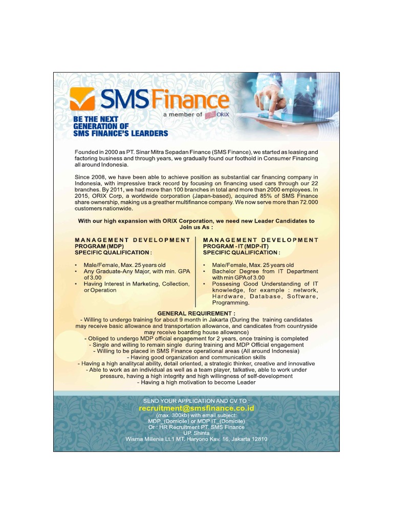 Brosur SMS Finance | PDF