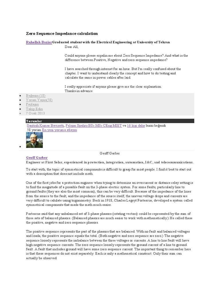 Zero Sequence Impedance Calculation | PDF | Electrical Impedance | Ac Power