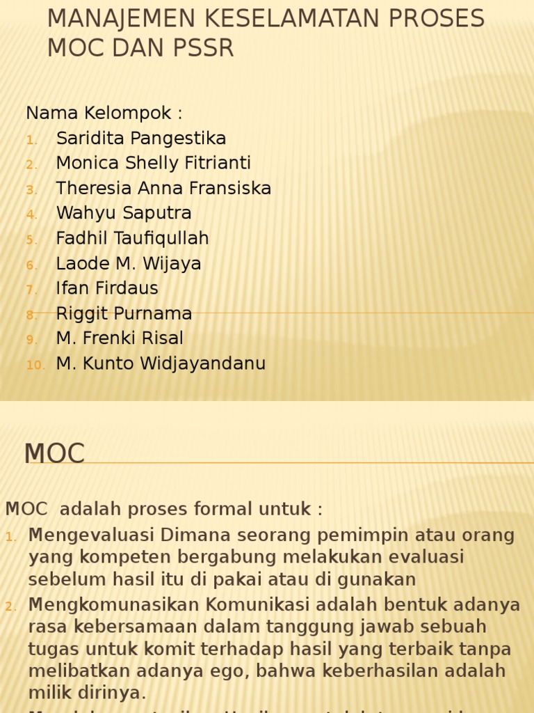 Man Keselamatan Proses MOC&PSSR B5 | PDF | Teknologi & Rekayasa