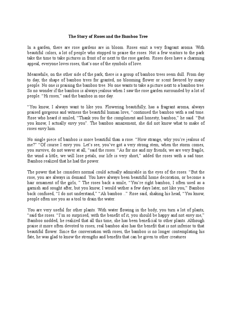 The Story of Roses and The Bamboo Tree | PDF