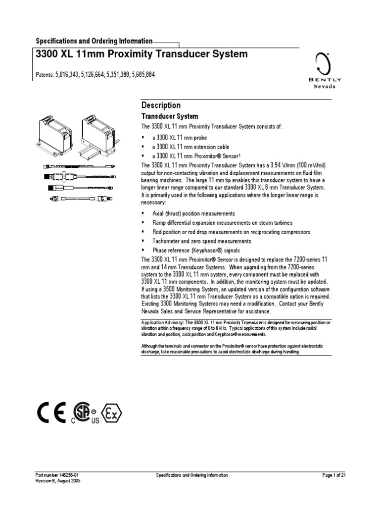 3300 XL 11mm Proximity Transducer System: Description | PDF ...