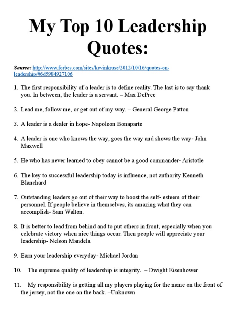 My Top 11 Leadership Quotes | PDF
