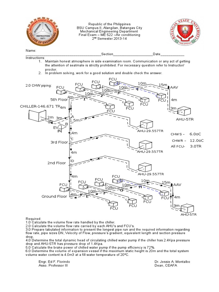 Analysis of Chilled Water Piping System and Cooling Coil Design for a 5 ...