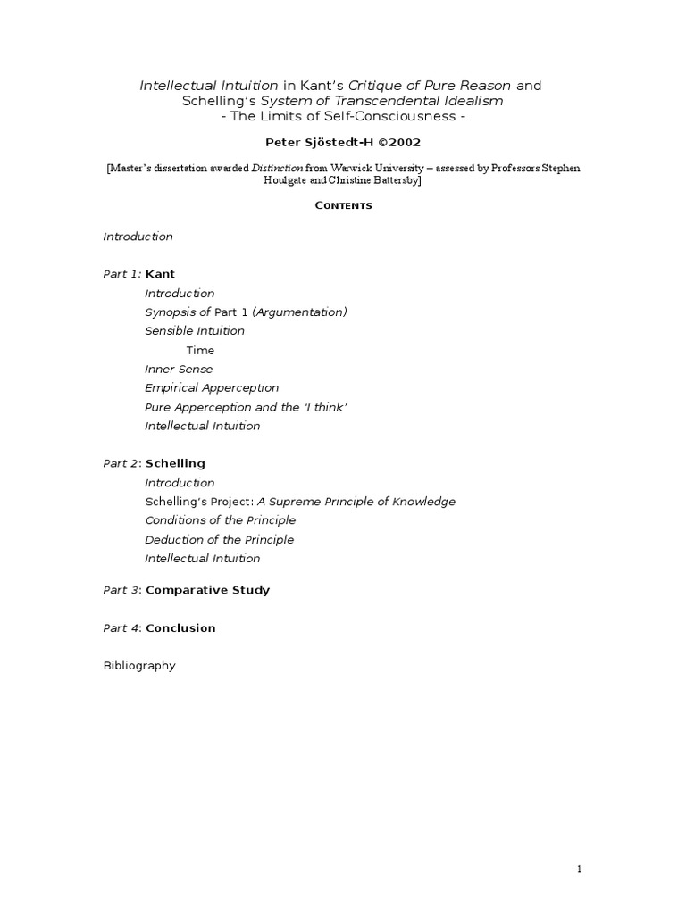 Intel Intui N - Kant | PDF | Critique Of Pure Reason | Immanuel Kant