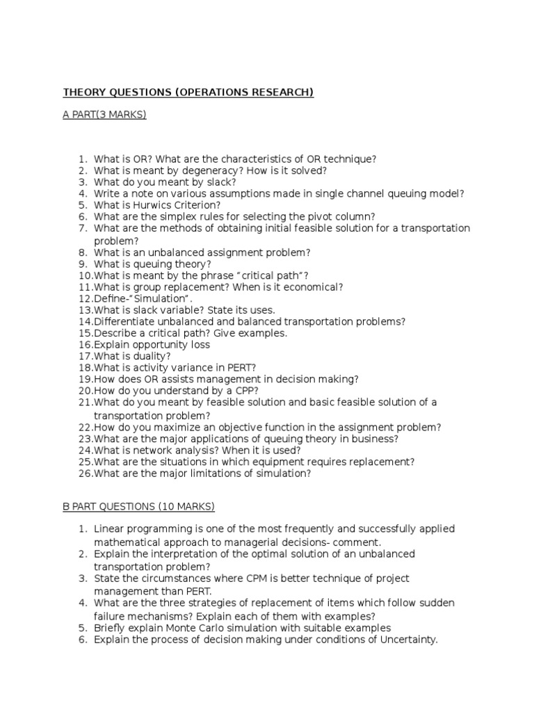 Theory Questions or | PDF