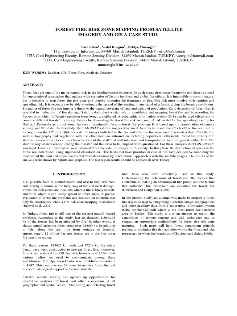 Forest Fire Risk Zone Mapping From Satellite | PDF | Wildfire ...
