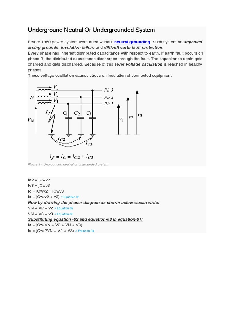 Underground Neutral or Undergrounded System | PDF | Electrical ...