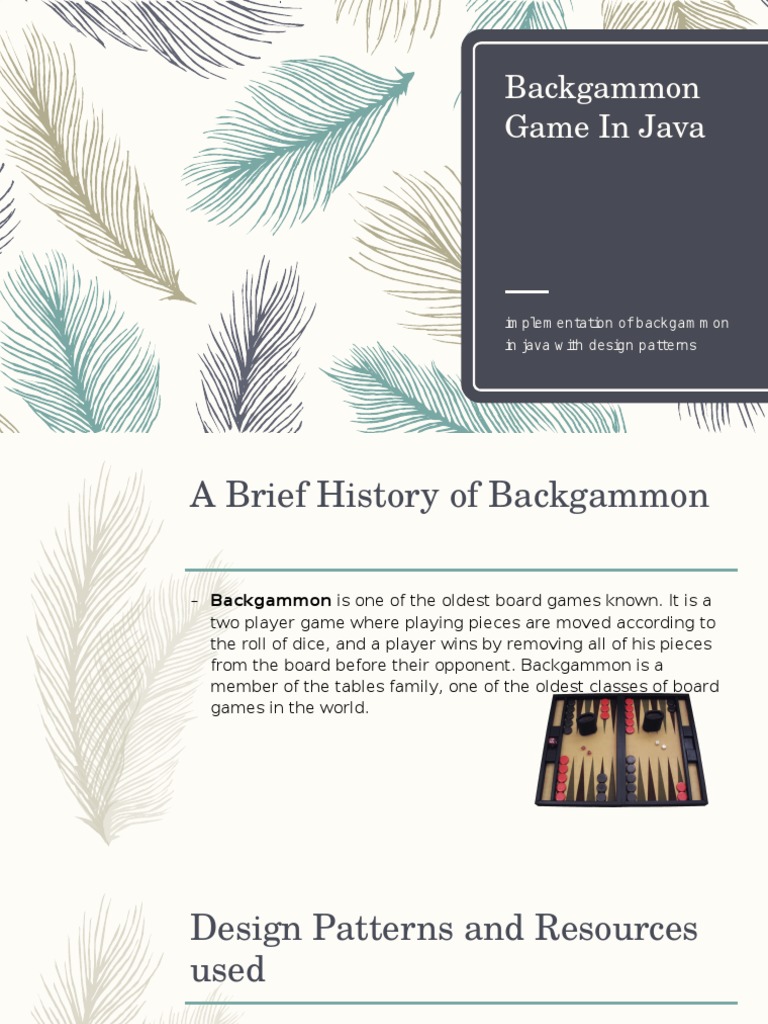 Backgammon Game in Java: Im Plem Entation of Backgam M On in Java W Ith ...