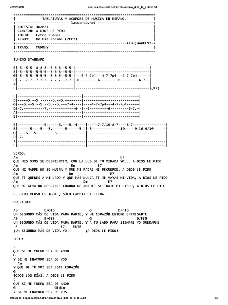 Juanes A Dios Le Pido-2 | PDF | Arte