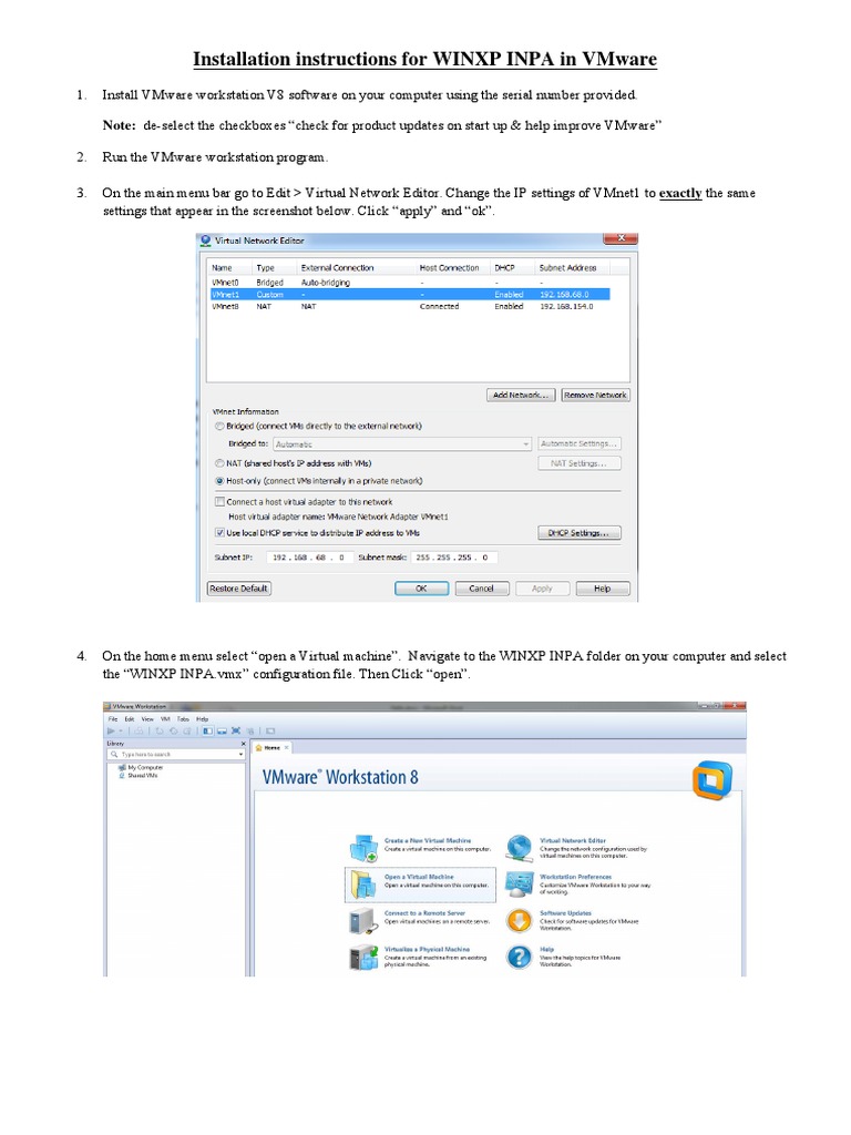 Installation Instructions For WINXP INPA in VMware | PDF | V Mware | Icon (Computing)