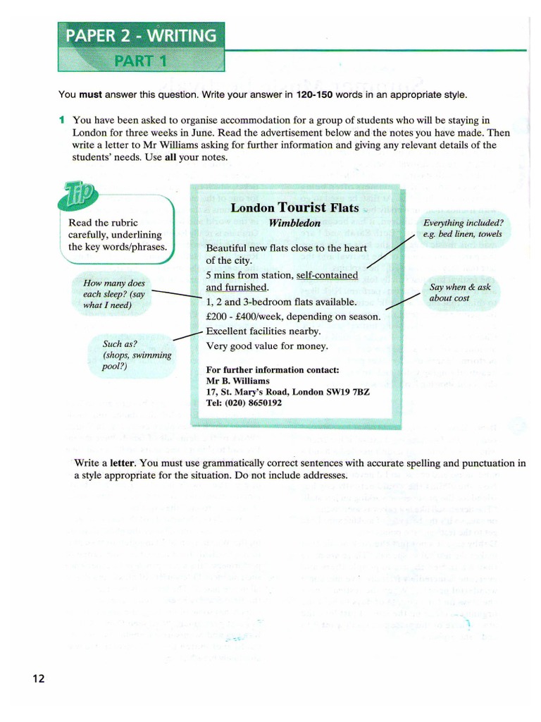 FCE Writing 1 | PDF
