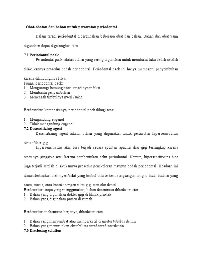 Obat Dan Bahan Periodontal Emergency | PDF | Kesehatan Holistik