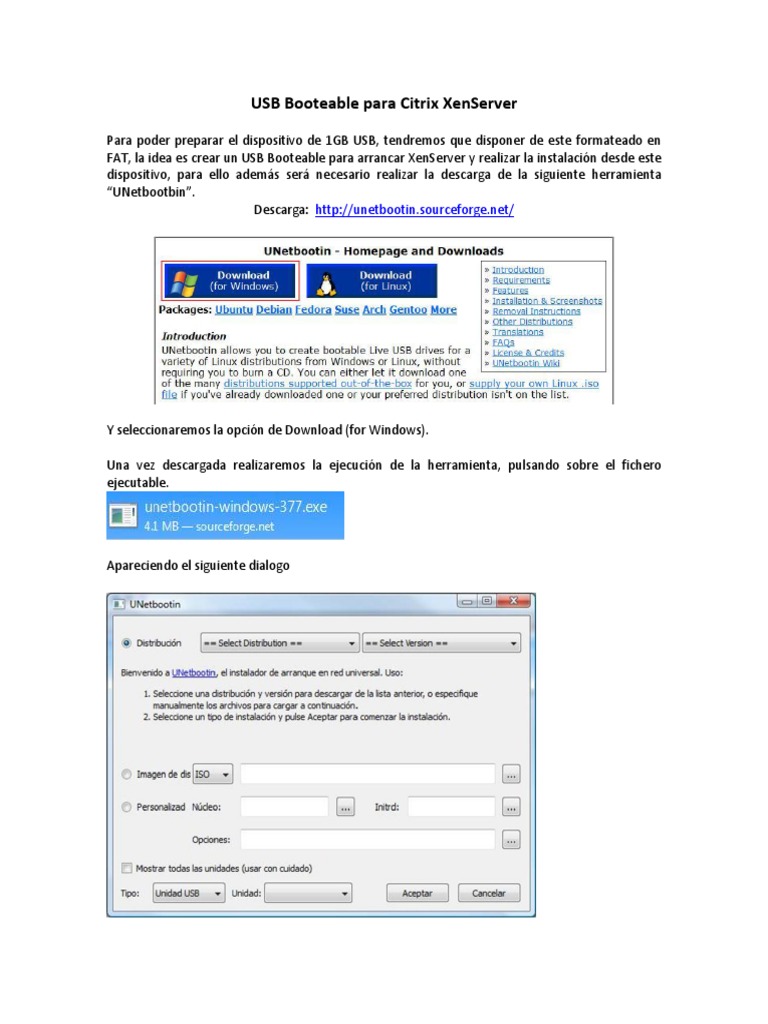 USB Booteable para Citrix XenServer | PDF