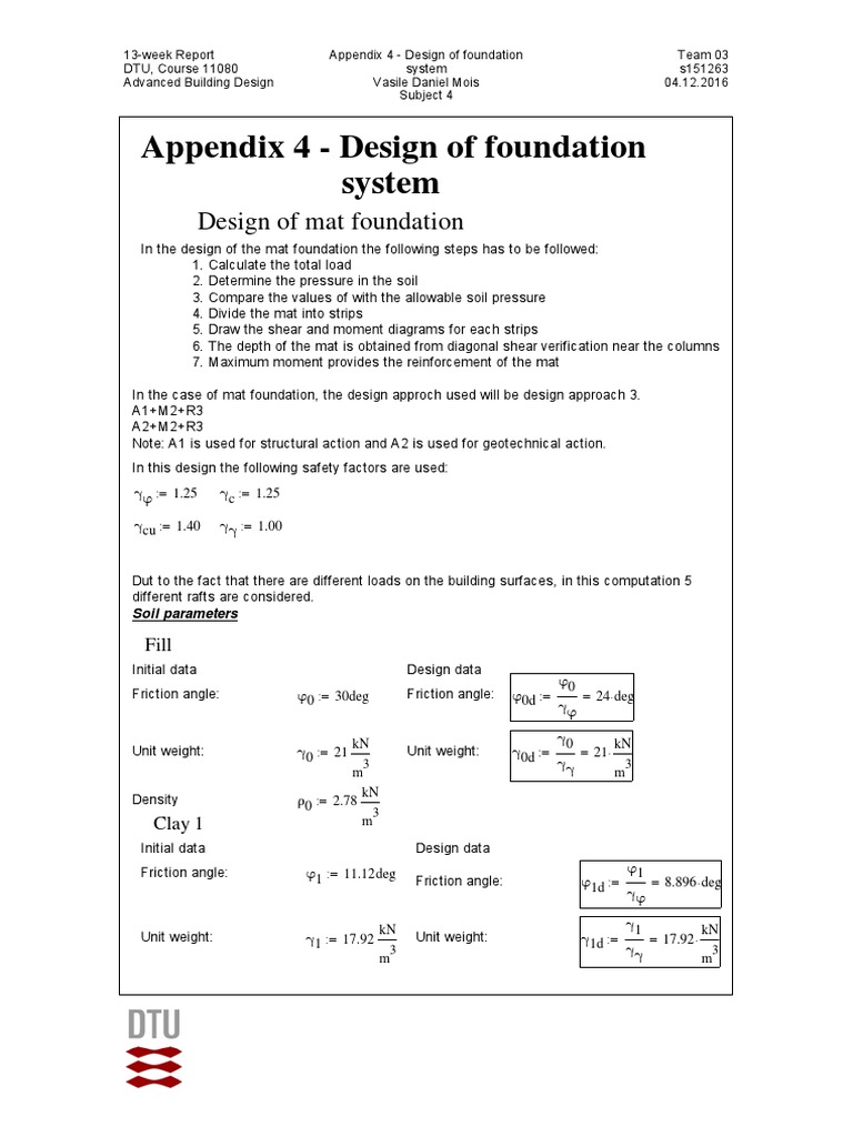 Appendix 4 - Design of Foundation System | PDF | Soil Mechanics ...