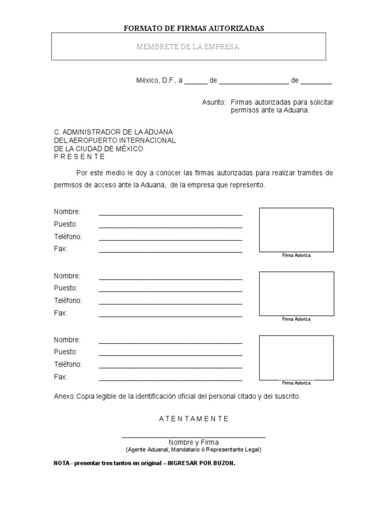 FORMATO FIRMAS AUTORIZADAS